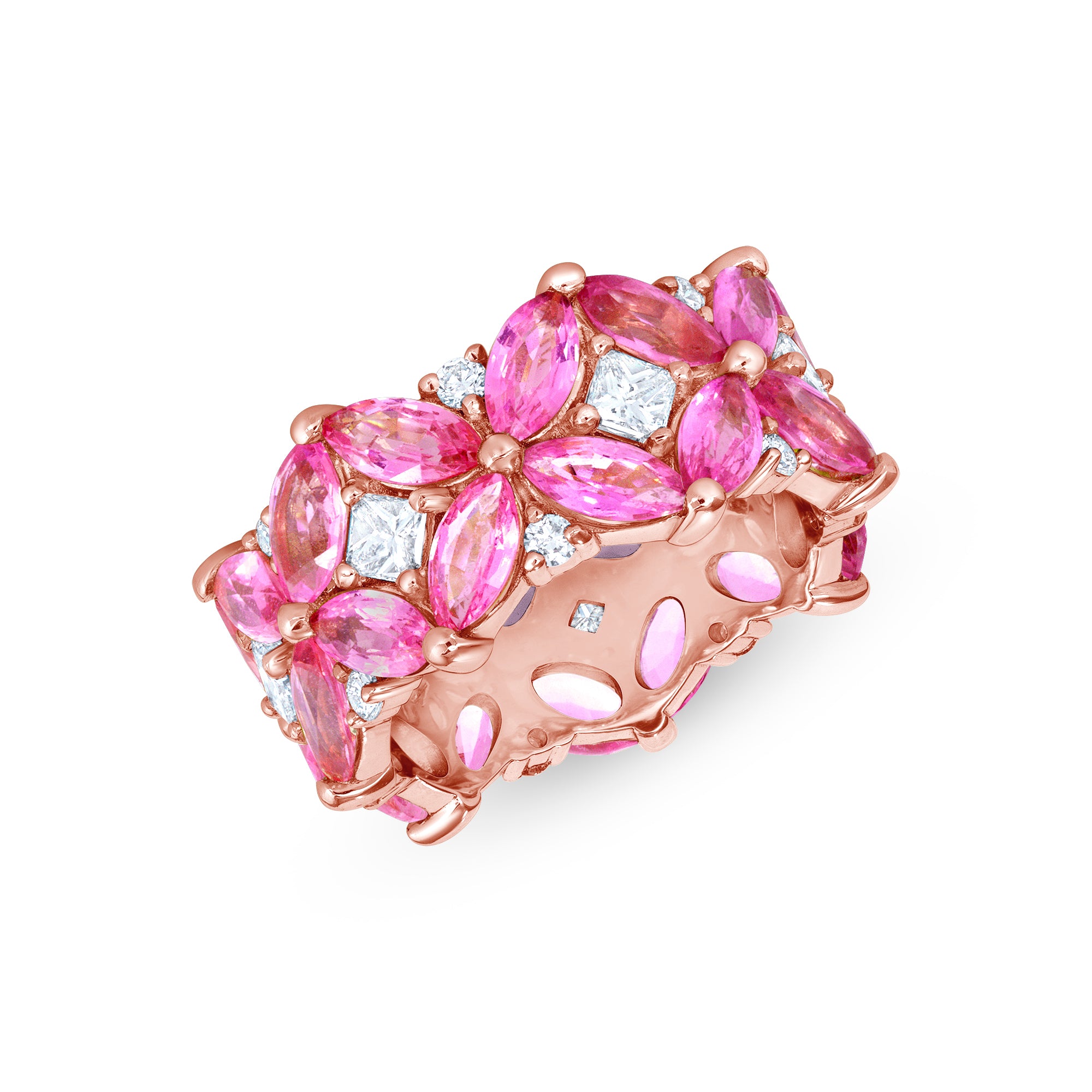 Pink Sapphire Butterfly Eternity Ring | Elegant Design – Ounce of Salt